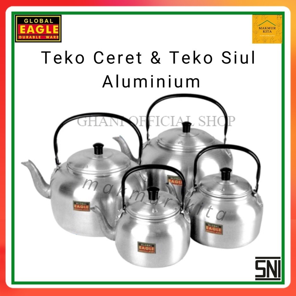Jual Teko Air 16 18 22 24 26 28 cm Aluminium Global Eagle / Teko cor ...