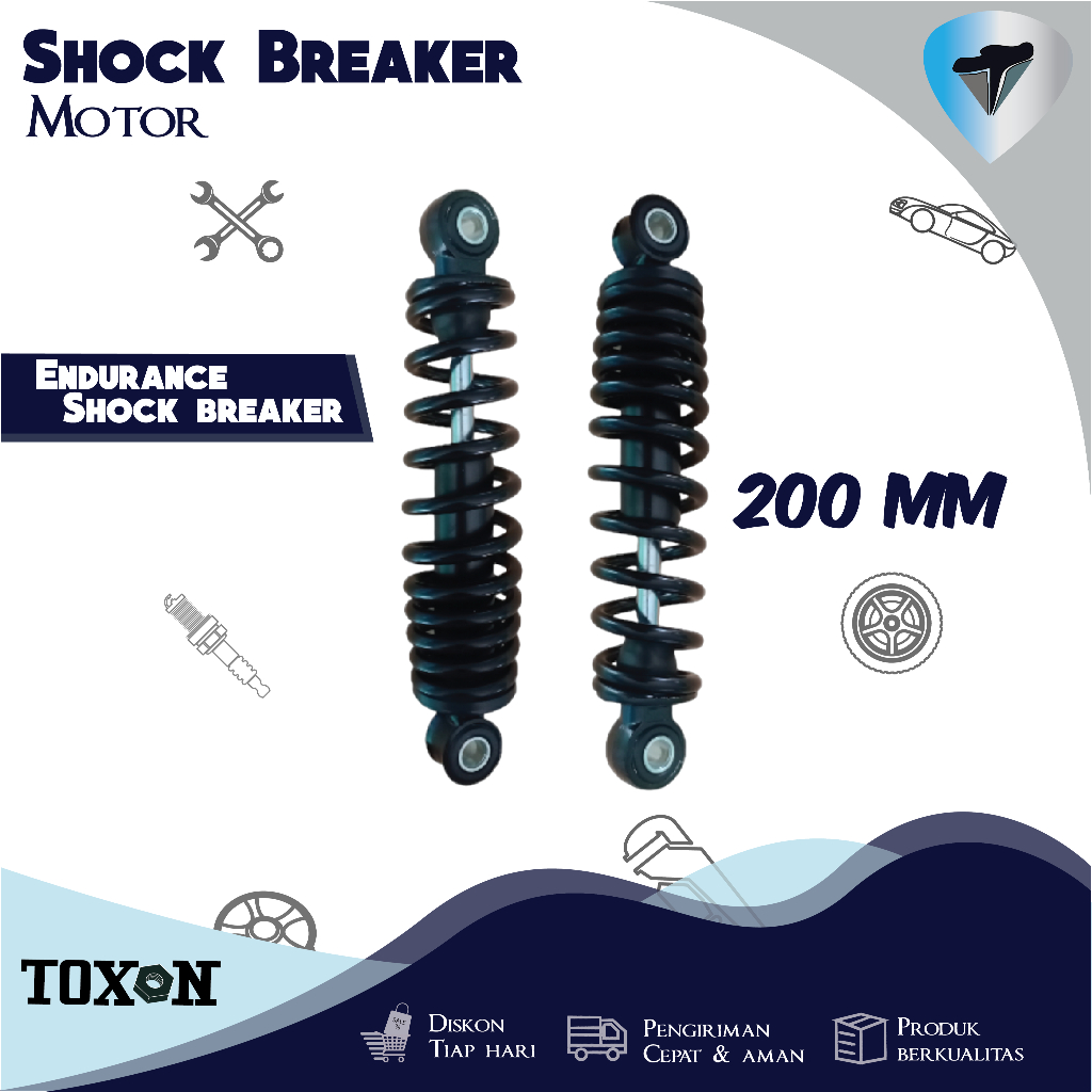 Jual Rear Shock Breaker 200mm / suspensi belakang motor / shockbreaker ...