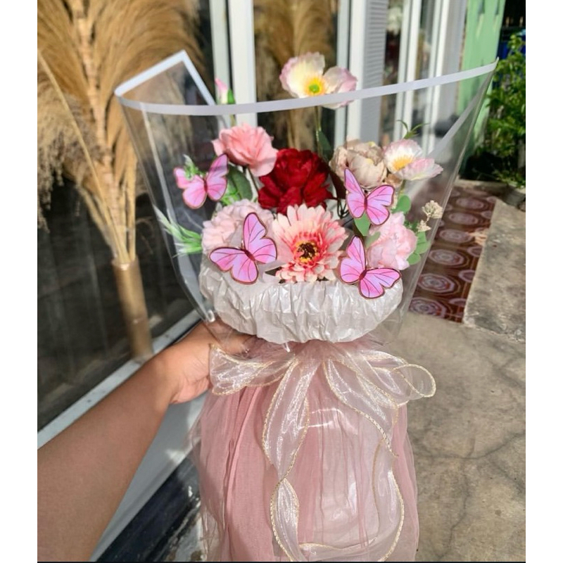 Jual (REAL PICT) Bouquet buket bunga artificial palsu poppy buket ...