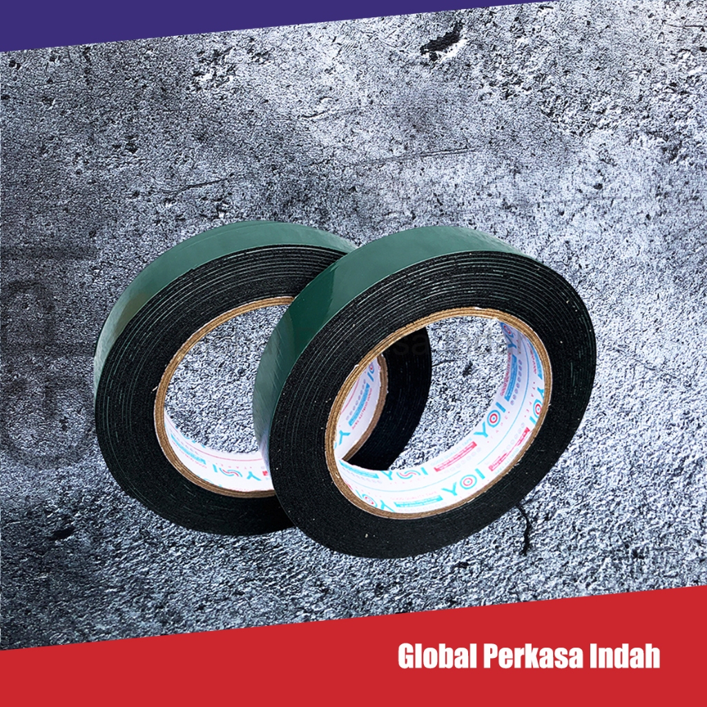 Jual Double Tape PE Foam Green Lakban Busa Hijau Isolasi Bolak Balik 24mm 5m | Shopee Indonesia