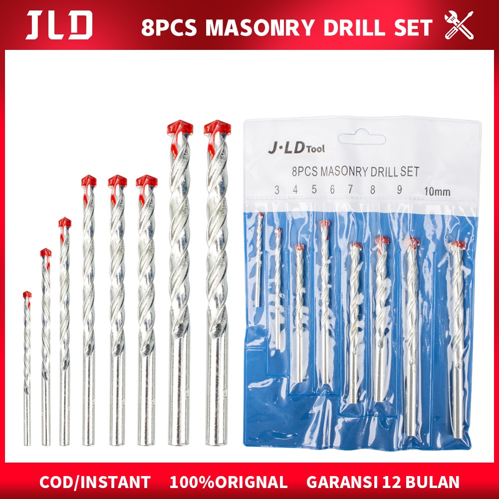 Jual JLD Drill 5PC 8PC Multi Material Set Twist Drill Untuk Besi Kayu Beton Plastic Pipe-Koleksi ...