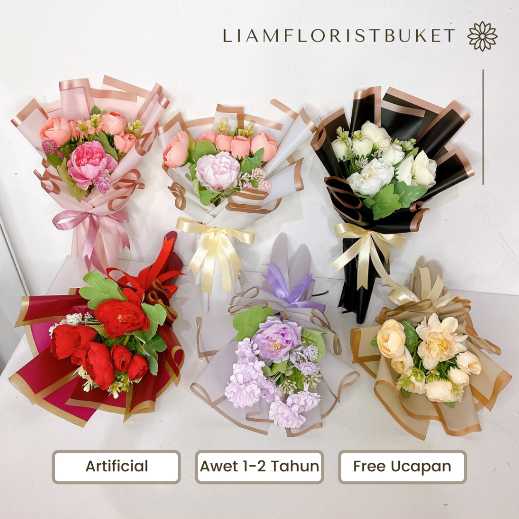 Jual BUKET MINI BUNGA ARTIFICIAL/BUKET BUNGA KECIL PEONY/BUKET WISUDA ...