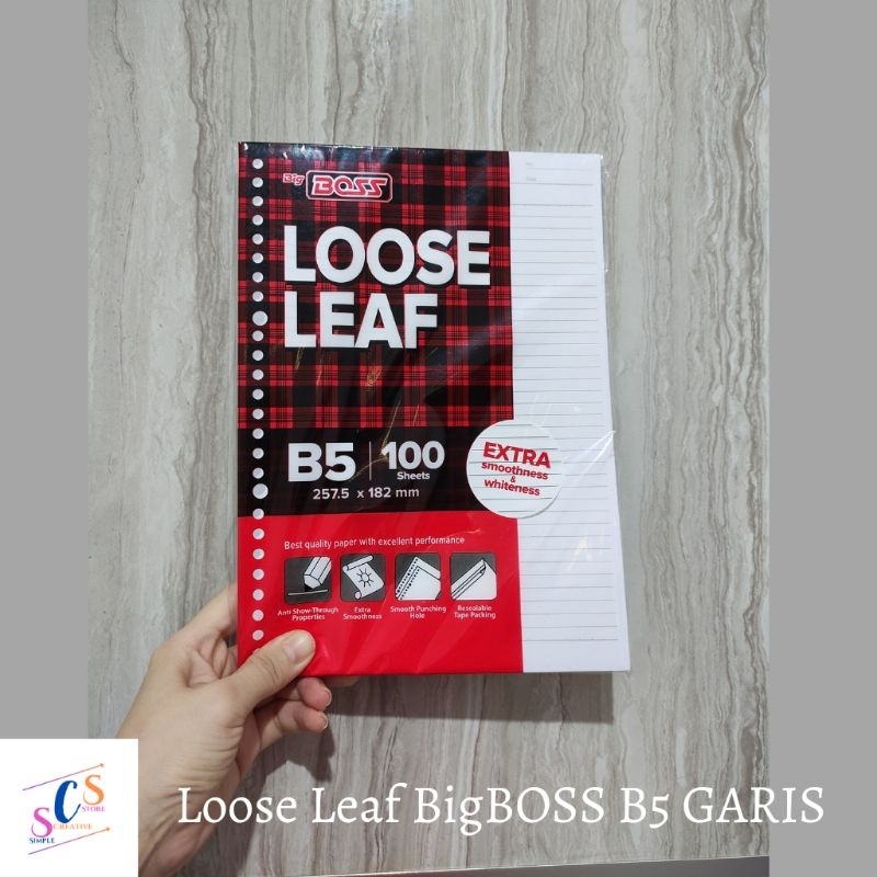 Jual LOOSE LEAF JOYKO BIGBOSS B5 BERGARIS ISI 100 LEMBAR/ ISI BINDER B5 GARIS ATAU POLOS / ISI ...