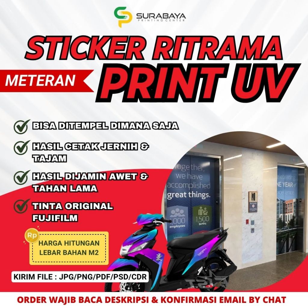 Jual [STIKER RITRAMA] STIKER METERAN VINYL RITRAMA CUTTING TINTA BY ...