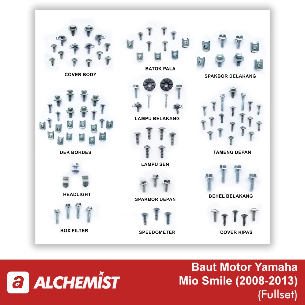 Jual COD Baut Mio Smile /Baut Lengkap Mio Smile Full Set / Baud Yamaha ...