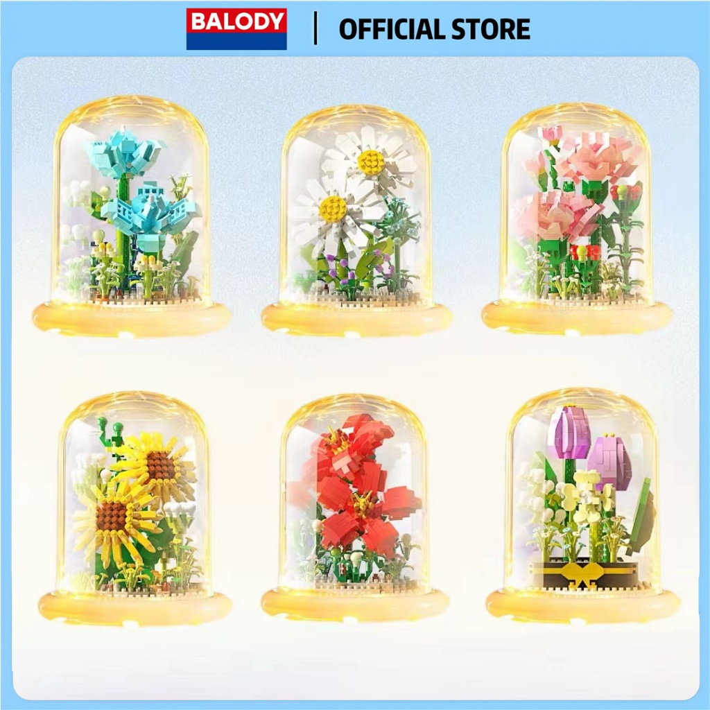 Jual BALODY Plant Bricks Block Tanaman Susun Bata Mainan DIY Bunga ...