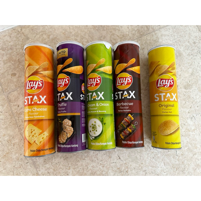 Jual [135g] Lays Stax Original / Lays Stax Truffle / Extra Cheese ...