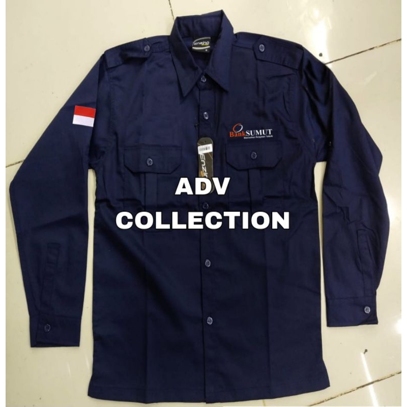 Jual Kemeja Bank SUMUT Navy PDH PDL Lengan Panjang Pria Bordir | Shopee Indonesia