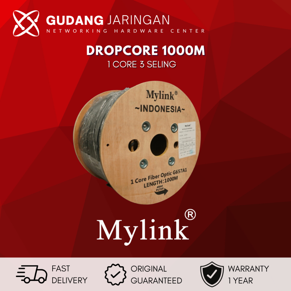 Jual MYLINK DROPCORE 1 CORE 3 SELING FIBER OPTIC G657A1 1 KM / 1000M ...