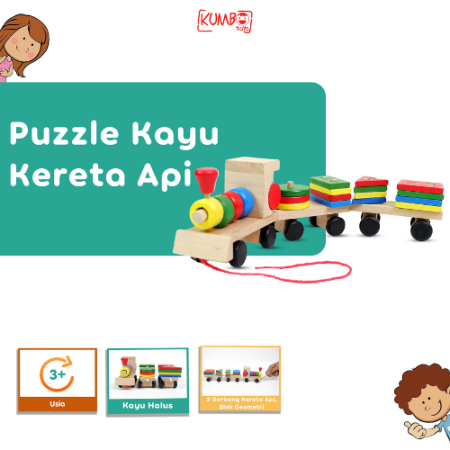 Jual Mainan Edukasi Anak Puzzle Kereta Api Bentuk Kayu Building Block ...