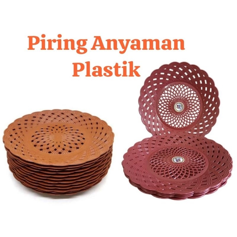Jual Piring Anyaman Rotan Bahan Plastik Cantik Kuat Dan Tahan lama ...