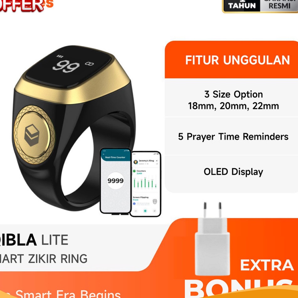 Jual UNIK iQibla Zikr Smart Ring Lite Cincin Tasbih Digital Original | Shopee Indonesia