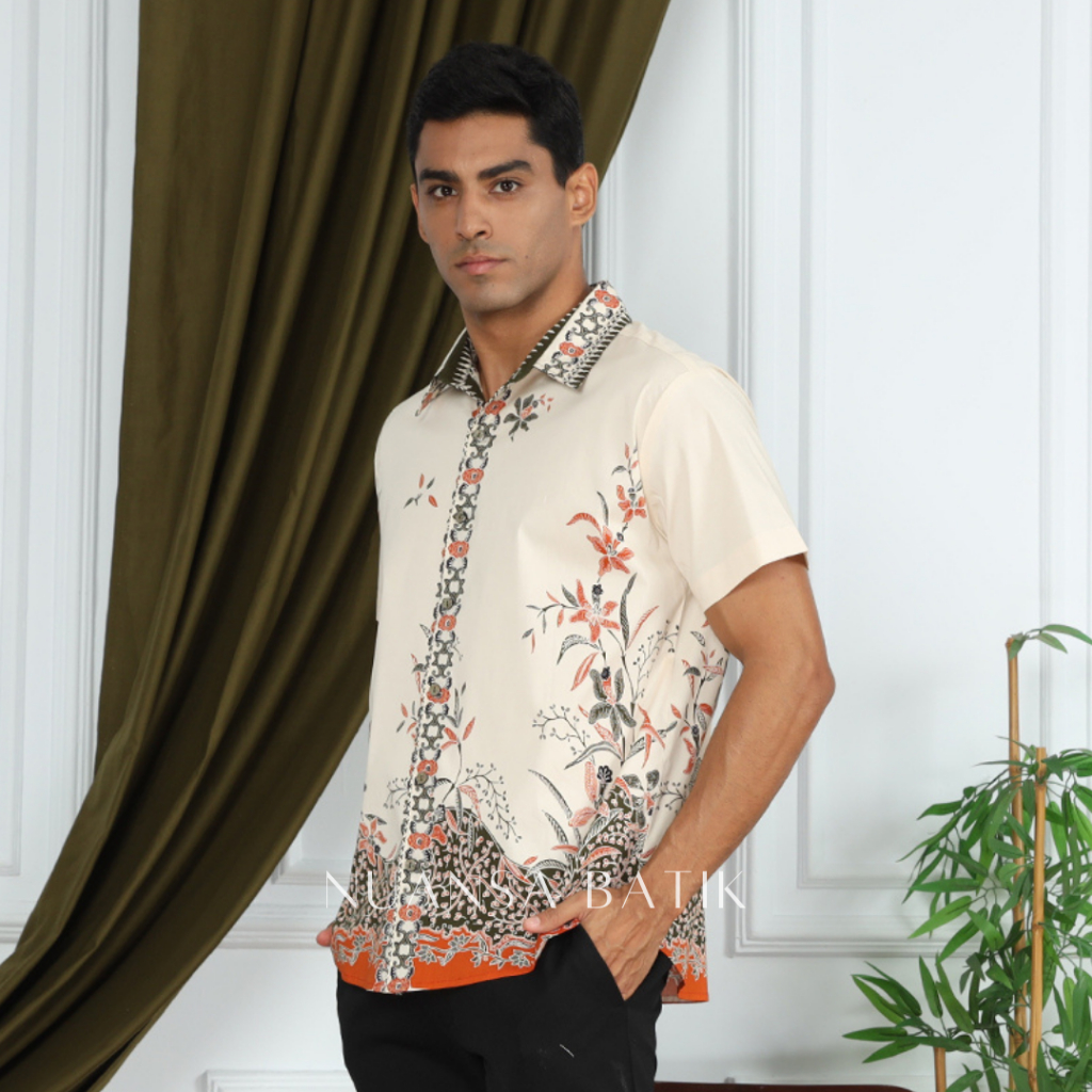 Jual Nuansa Batik Hem Batik Pria Lengan Pendek Bahan Katun Stretch ...