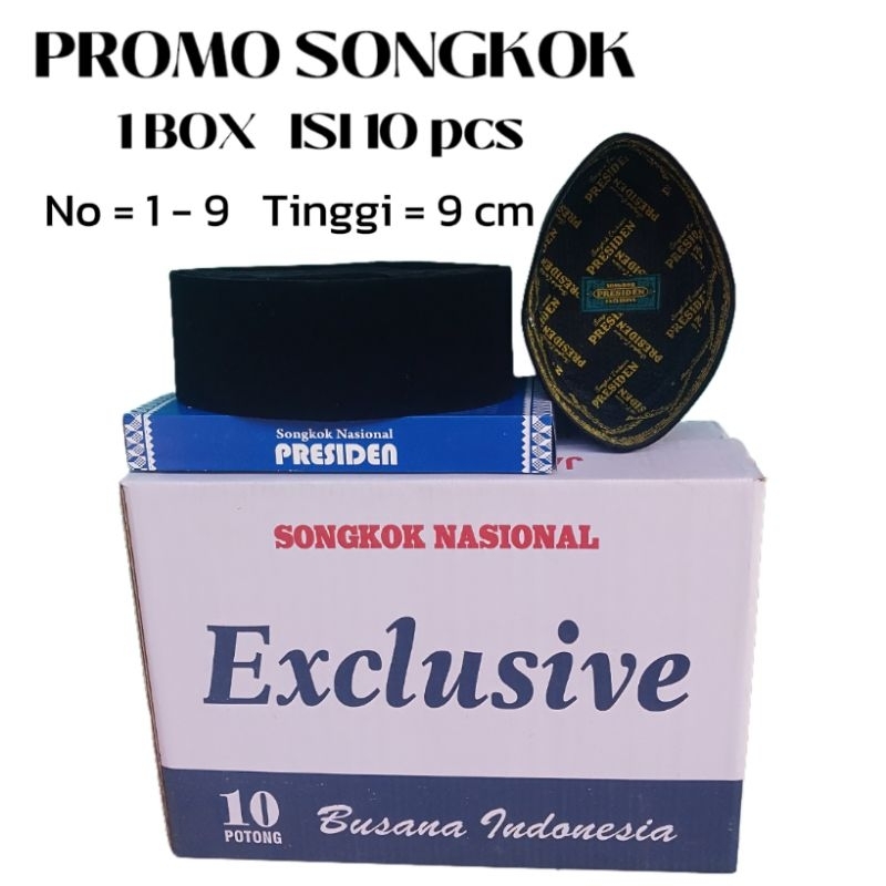 Jual Promo Peci songkok hitam polos 1 box isi 10 pcs harga grosir ...