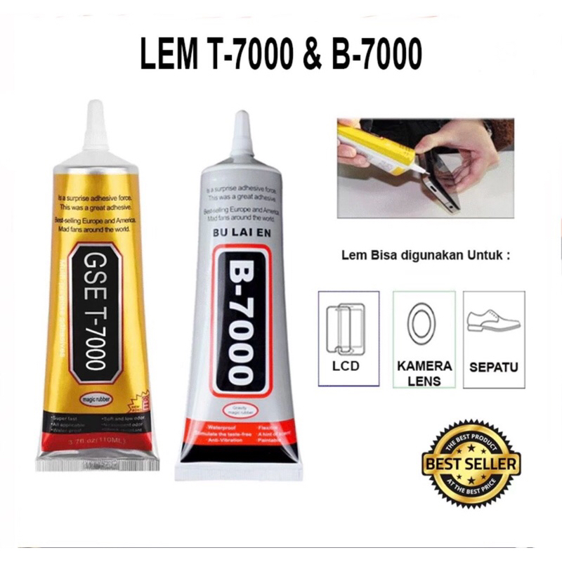 Jual (SUN) LEM LCD TOUCHSCREEN HP T7000 HITAM & B7000 BENING TRANSPARANT 15ml PEREKAT CASING ...