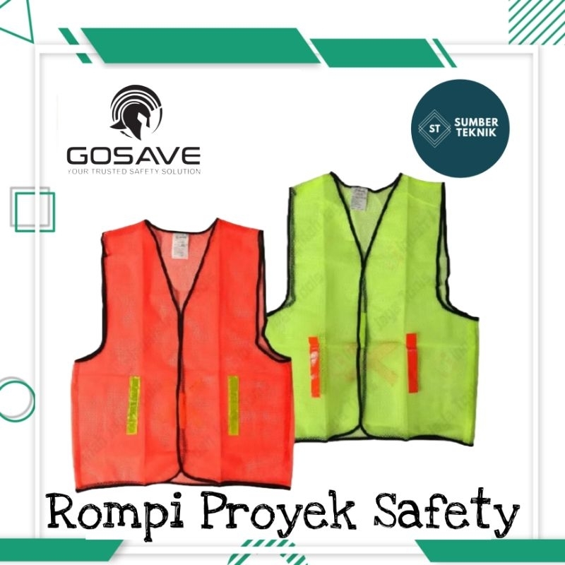 Jual GOSAVE Rompi Proyek Kerja Safety Vest Line Jaring Jala Scothlight ...