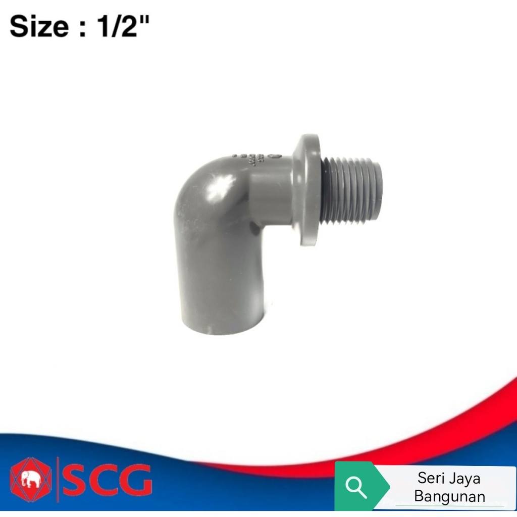 Jual Knee Drat Luar 1/2" Inch/ Valve Elbow 1/2" SCG/ Keni Sambungan Fitting Pipa Paralon 0.5 AW ...