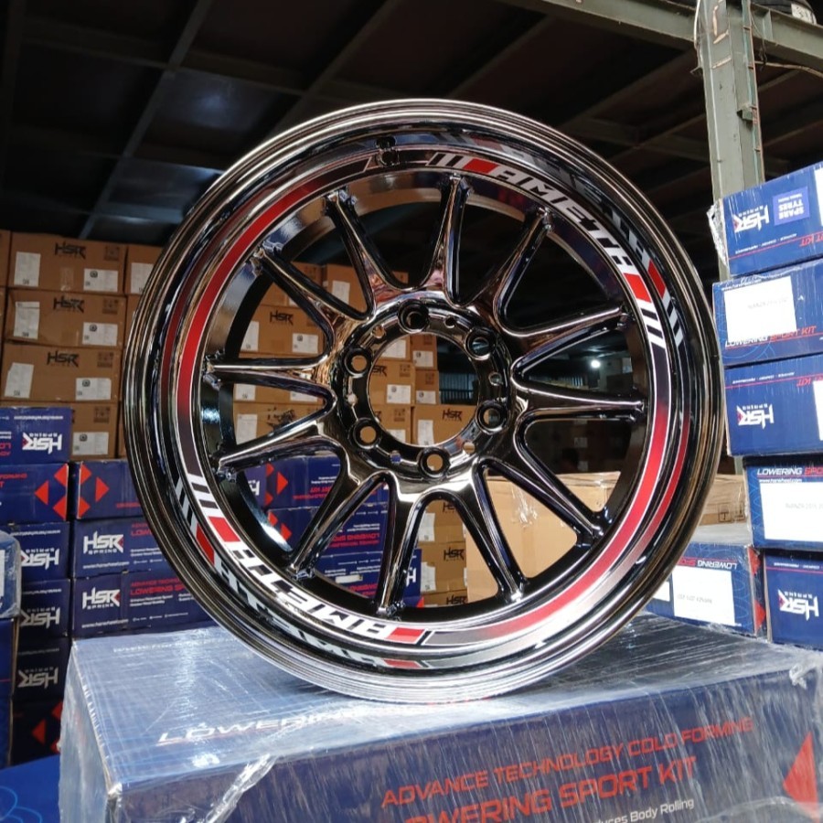 Jual Velg Mobil HSR Ameth Black Chrome Ring 18 Velg Racing Pajero ...