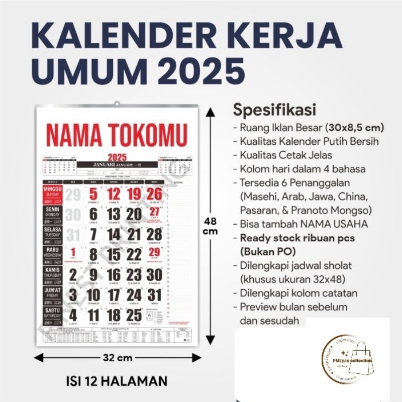 Jual Kalender 2025 kerja umum | Shopee Indonesia