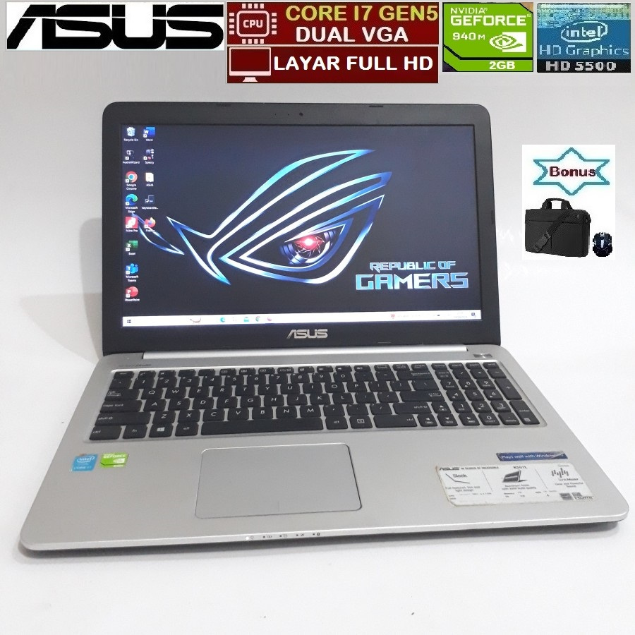 Jual LAPTOP GEN5 ASUS CORE I7 DUAL HARDIS DOBEL VGA RAM 8GB SSD 128GB HDD 1TB | Shopee Indonesia