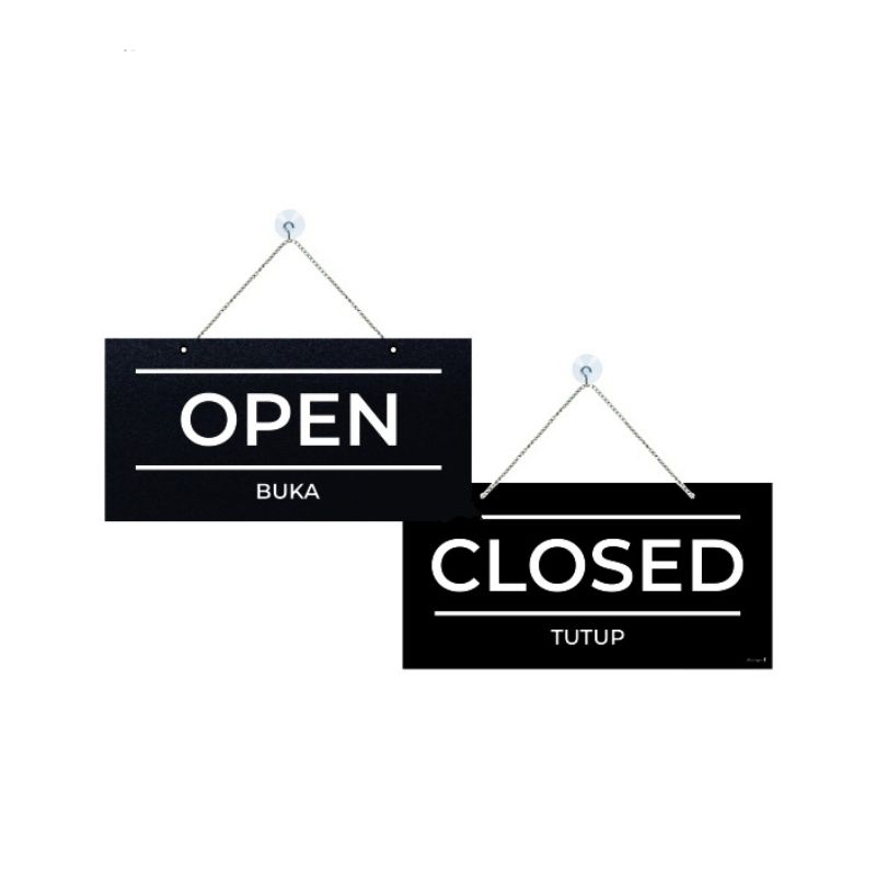Jual Sign Akrilik Open and closed Gantung | Shopee Indonesia
