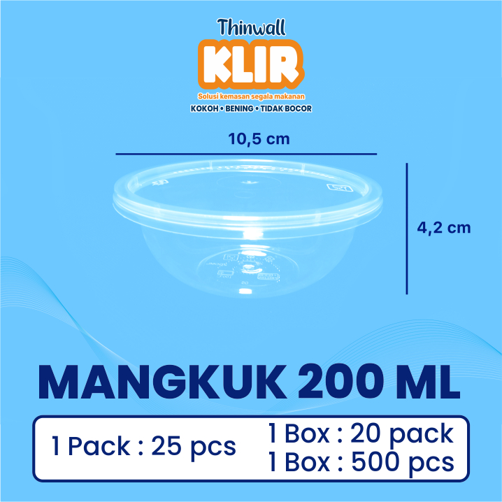 Jual Thinwall BULAT 200ml + tutup cup puding pudding / mangkok plastik 200 ml FREE PACKING ...