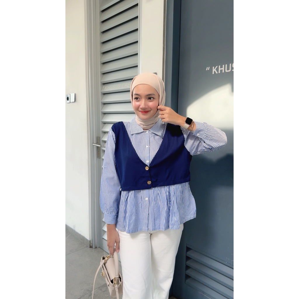 Jual Warna Warni Brand Naura Blouse Bahan Katun Popline | Shopee Indonesia