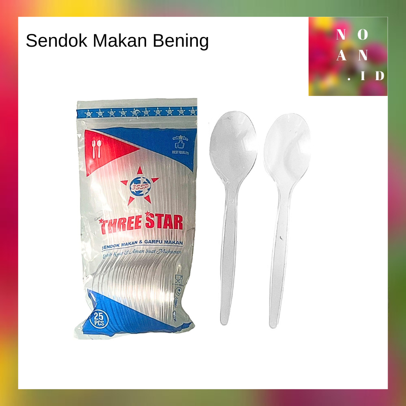Jual Sendok plastik bening / sendok makan bening 1 pak (isi 25pcs ...