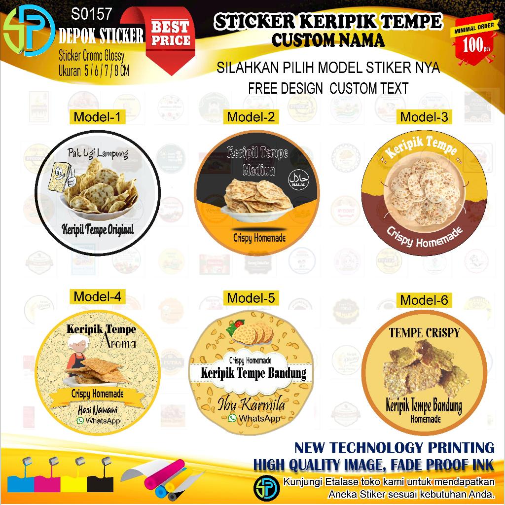Jual Stiker keripik TEMPE CUSTOM NAMA | Shopee Indonesia