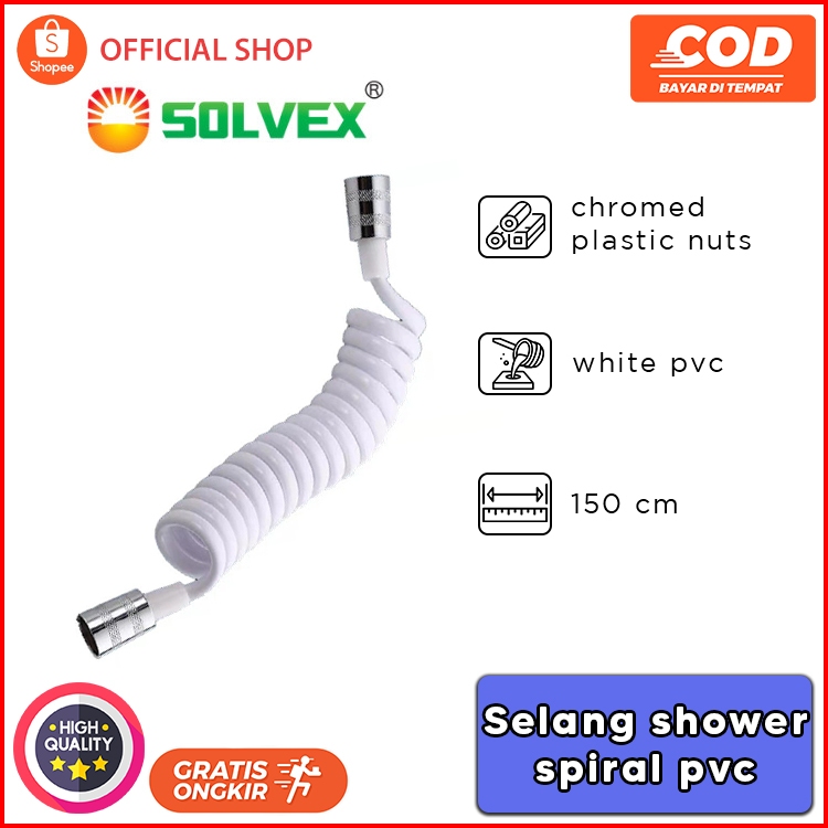 Jual Selang Shower Spiral Putih PVC Flexible Hose SOLVEX 150cm | Shopee ...