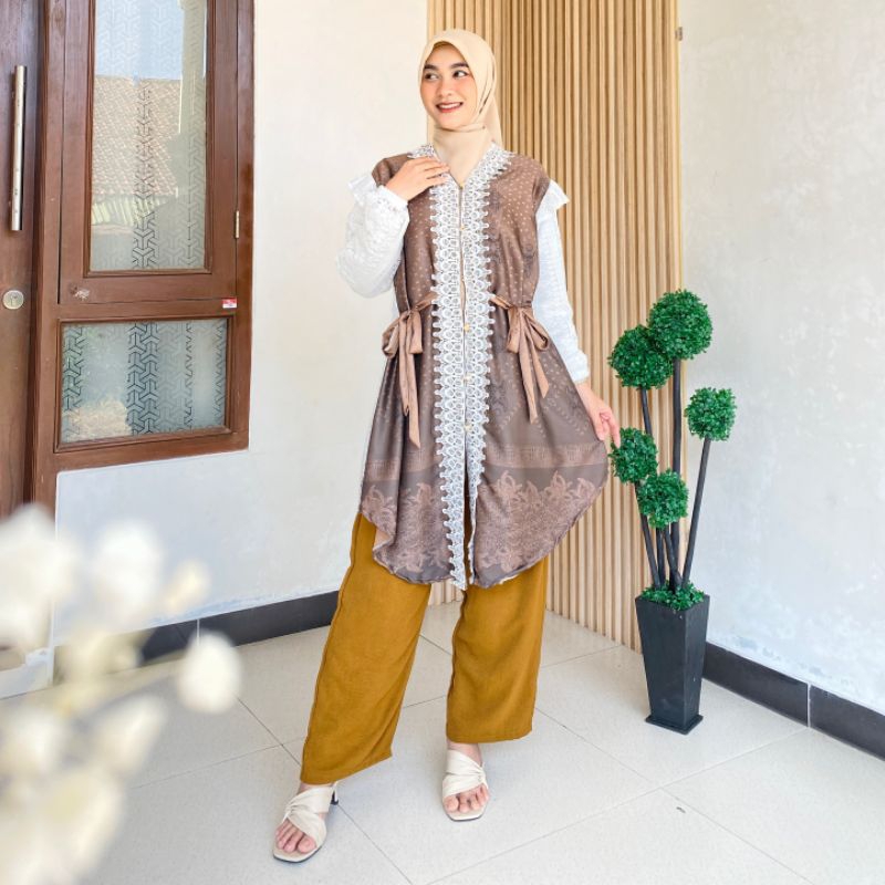 Jual Eshantai Big Size Marsha One Set LD 120 125 Tunik | Setelan Celana ...