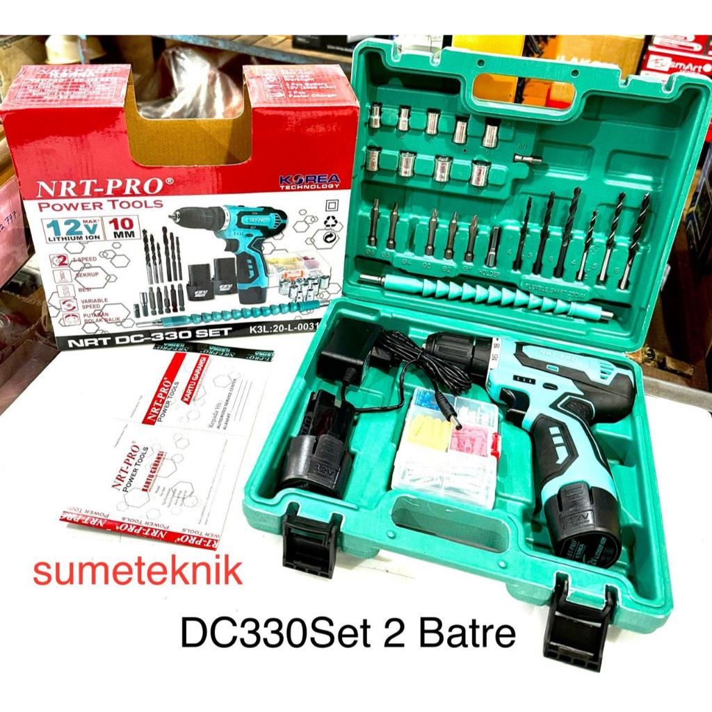 Jual Bor Cas DC330 SET NRT-PRO DC330 Set Cordless Drill 10MM 2 Batre ...