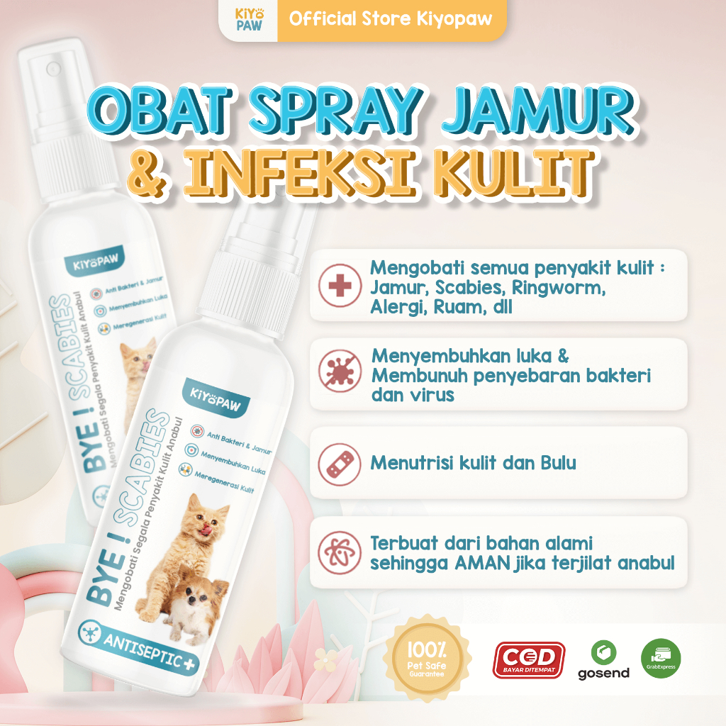 Jual KIYOPAW Obat Jamur Kucing Obat Scabies Kucing Obat Gatal Kucing ...
