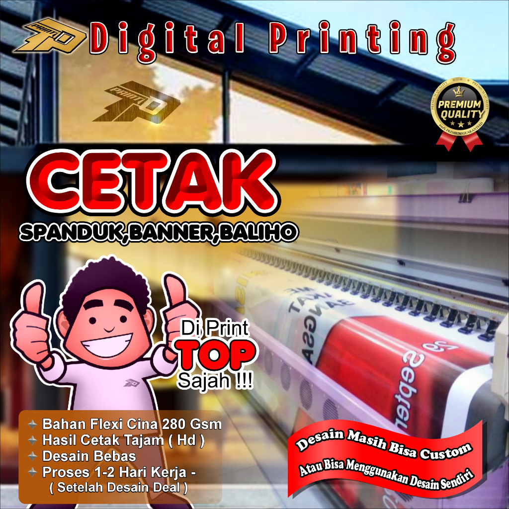 Jual BISA COD 1 HARI JADI CETAK SPANDUK MURAH GAMBAR SESUKA HATI PROSES ...