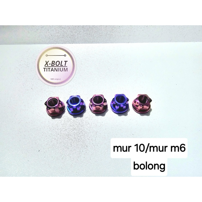 Jual Mur m6/mur 10 Bolong Titanium | Shopee Indonesia