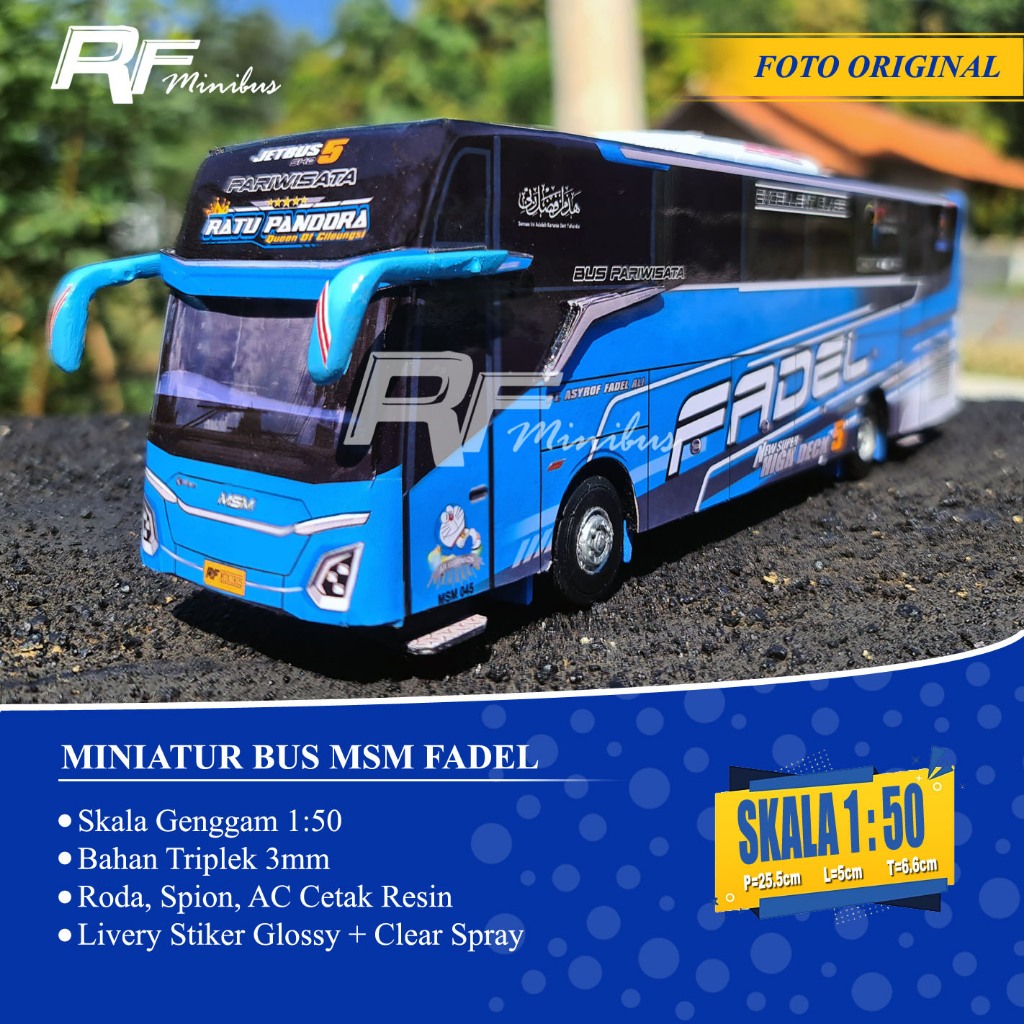Jual Miniatur Bus MSM Fadel (Ratu Pandora) Skala 1:50 | Shopee Indonesia