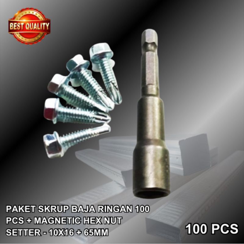Jual Paket Hemat Mata Bor Roofing 65mm plus Skrup Baja Ringan 10x16 isi ...