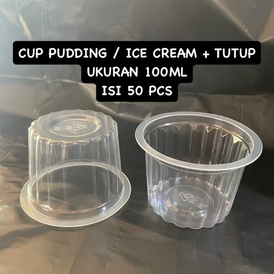Jual 50pcs Cup Plastik Ulir 100ml Cup Pudding Cup Ice Cream | Shopee ...