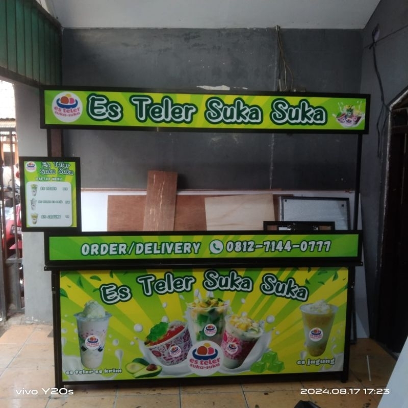 Jual Booth Portable Meja Lipat Rombong Lipat ukuran 2 Meter bahan ...