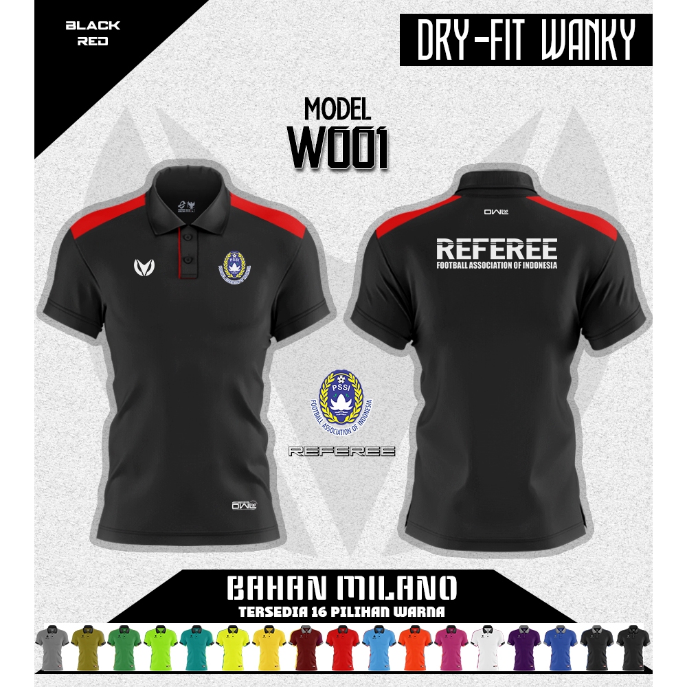 Jual Baju Kerah Dry-fit PSSI - REFEREE - W001 ( 16 WARNA ) | Shopee ...