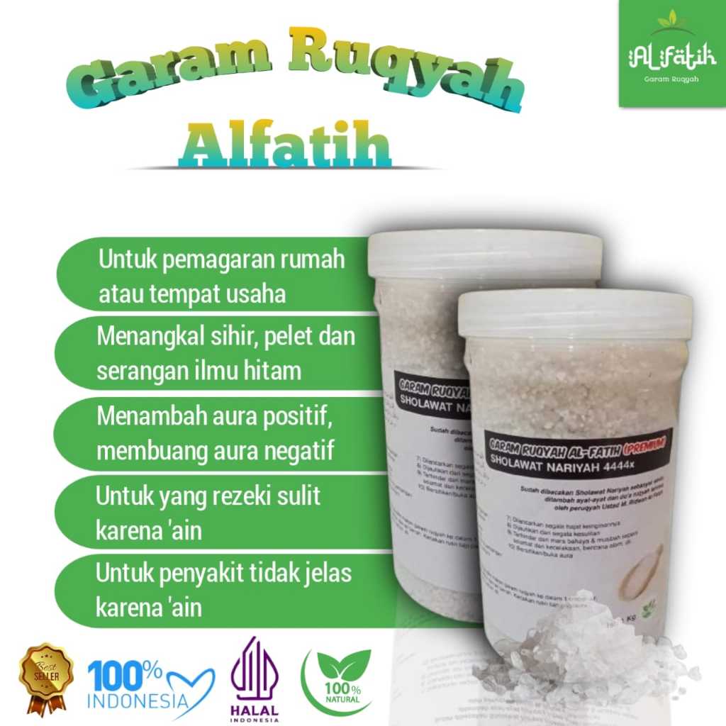 Jual Garam Ruqyah Al-Fatah Premium ( 1 Kg ) Sholawat Nariyah 4444x ...