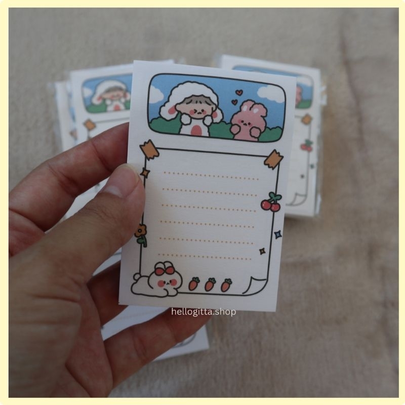 Jual STICKY NOTES MINI - Cute Girl Bunny/MEMO STICK/STICKY NOTE KARTUN ...