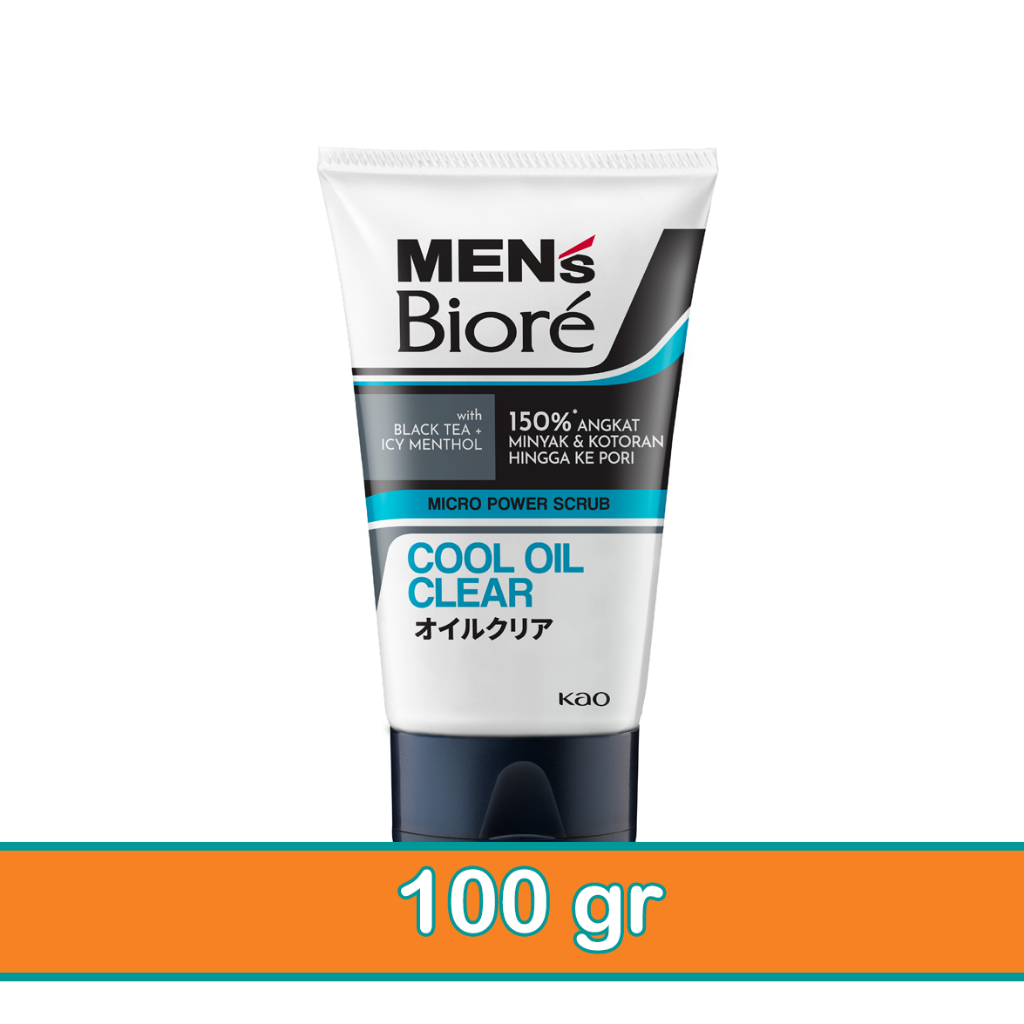 Jual Men's Biore Cool Oil Clear Micro Scrub Facial Wash 100 gr | Shopee Indonesia