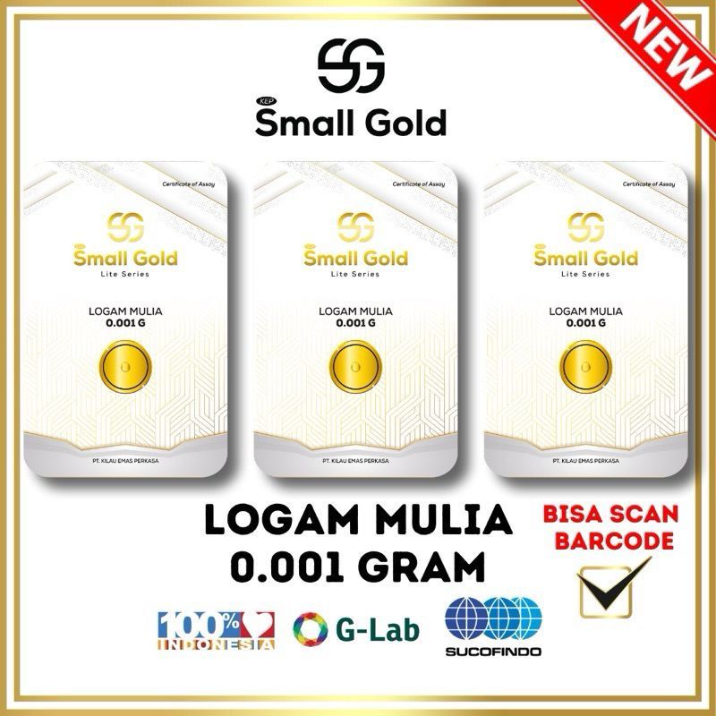 Jual Emas 0.001 gram SMALLGOLD LITE SERIES Logam Mulia Mini gold baby ...