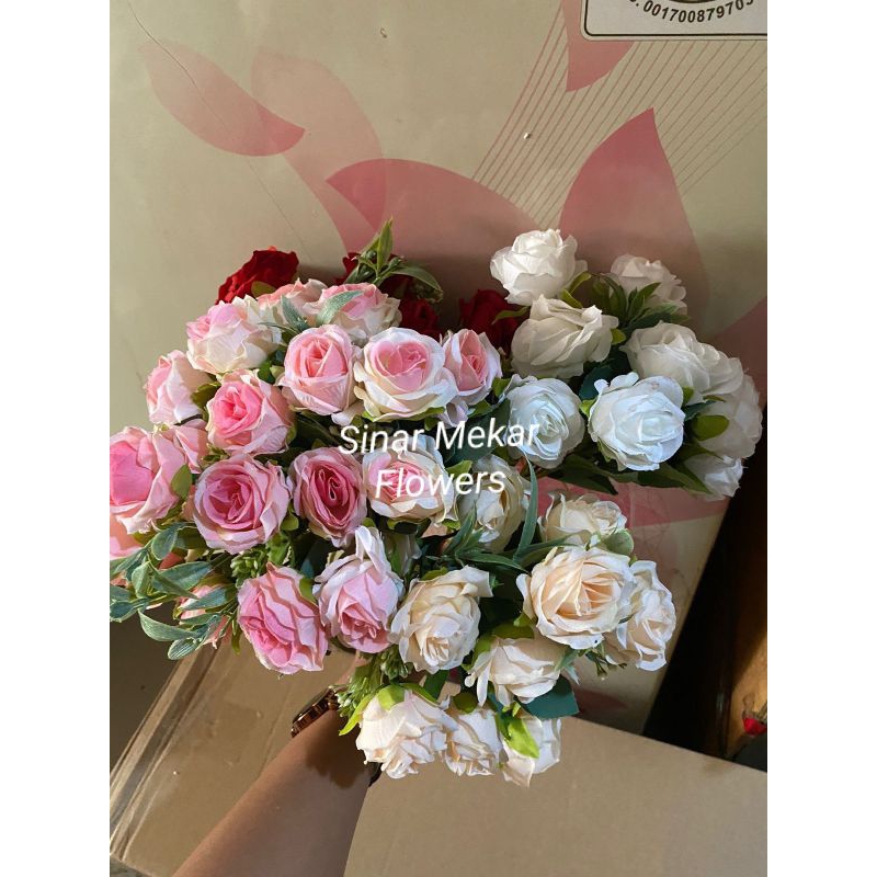 Jual (12pcs) Rose Kuncup Menir Artificial/Bunga Dekorasi CE-015 ...