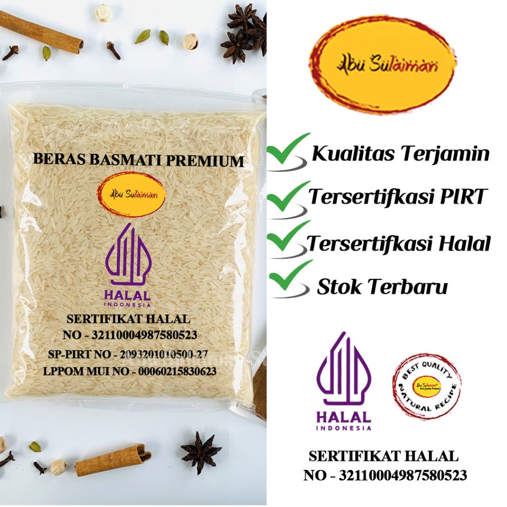 Jual LIMITED OFFER!!! BERAS BASMATI 1 KG / BASMATI RICE 1 KG / BERAS BASMATI ABU SULAIMAN ...