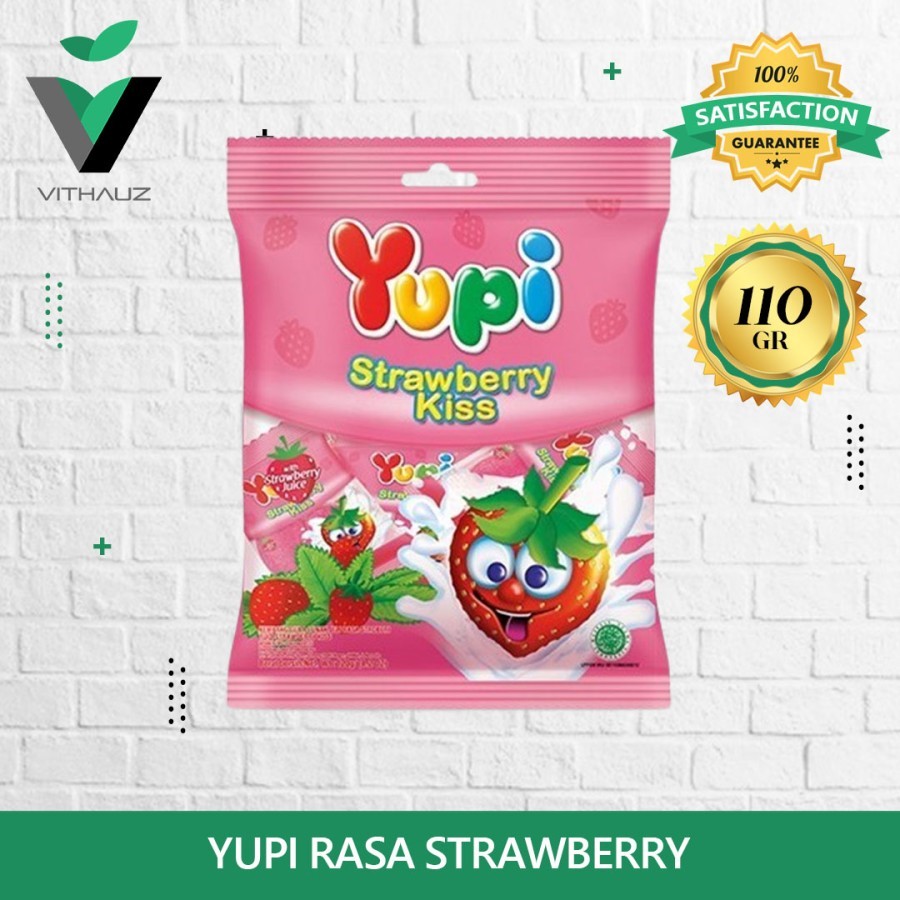 Jual Permen YUPI Strawberry Kiss 110gr - Permen Gummy Rasa Strawberry ...