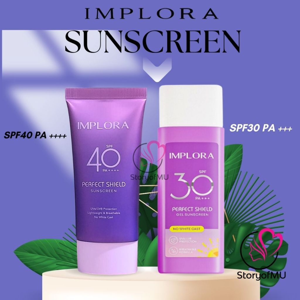 Jual IMPLORA Perfect Shield Sunscreen SPF40 PA++++ 50ml | Gel Sunscreen SPF30 PA+++ 50ml ...