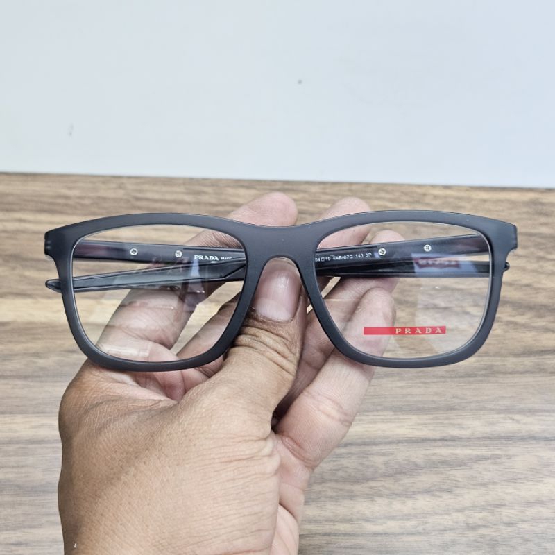 Jual frame kacamata pria wanita kotak prada SPS 10W 4AB-07G 54 abu doff ...