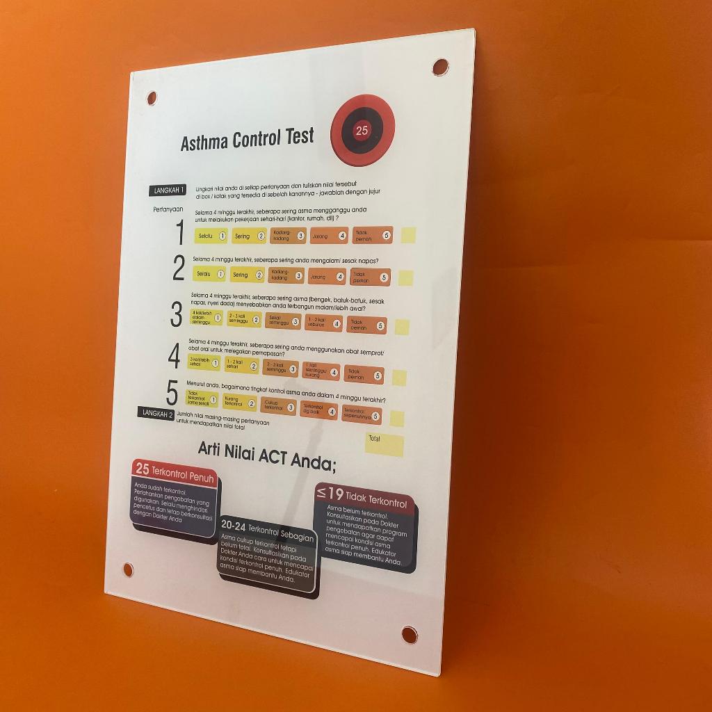 Jual Poster Akrilik Asthma Control Test, Poster ACT, Poster Asma ...